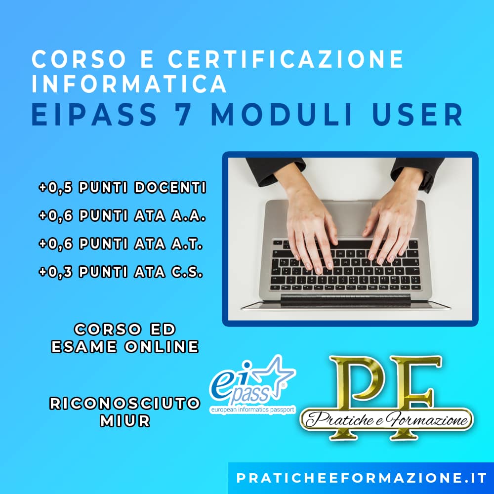 Eipass 7 moduli User - Pratiche e Formazione S.R.L.S.